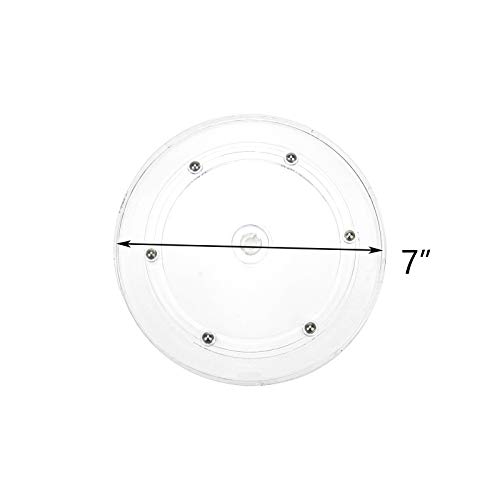FarBoat 2Pcs 7-Inch Plastic Turntable Acrylic Turntable Organizer Plastic for Kitchen Cabinets Spice Rack Table Cake Pantry Decoration (Clear)