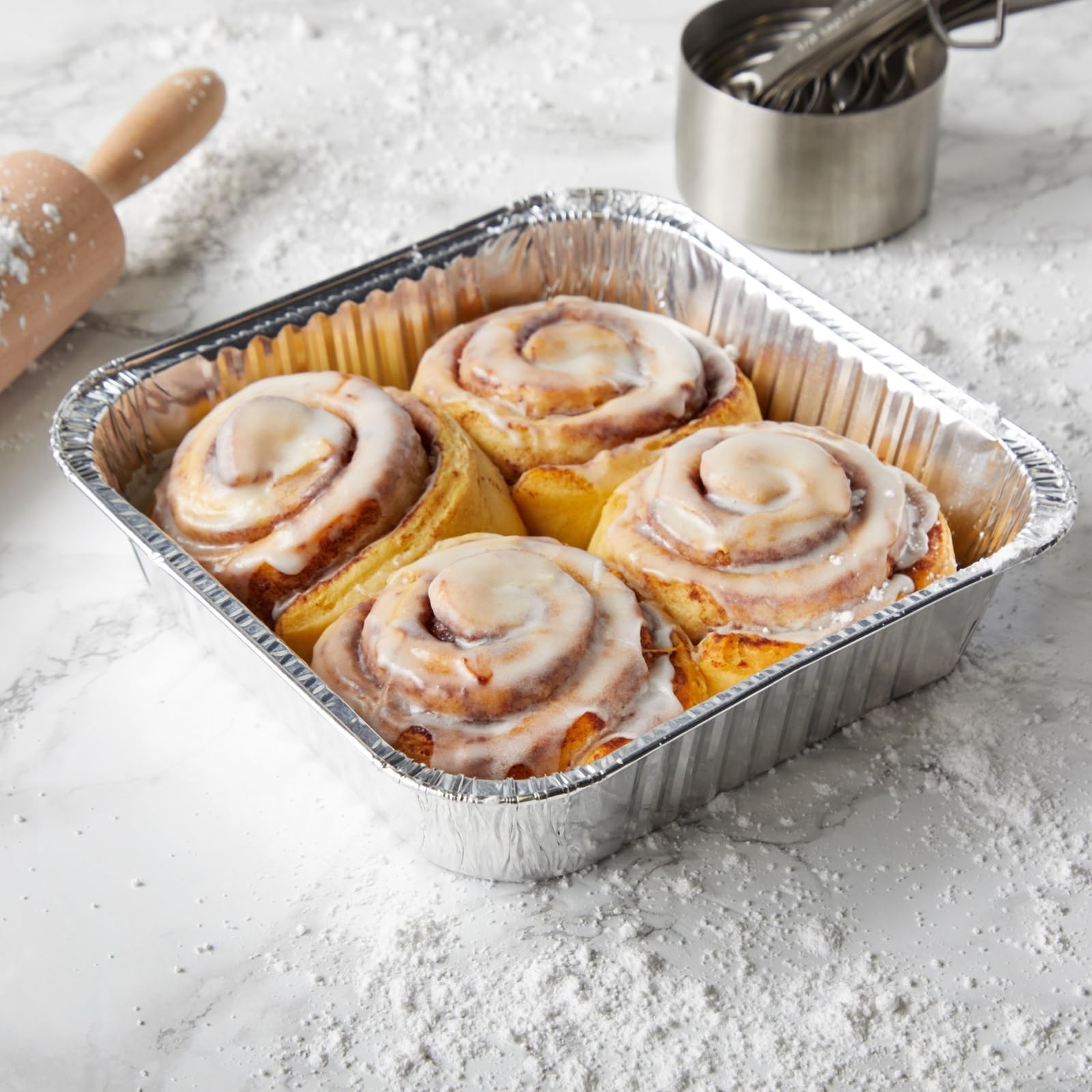 Stockroom Plus 50 Pack 8x8 Disposable Aluminum Foil Pans for Baking, Square Trays for Meal Prep