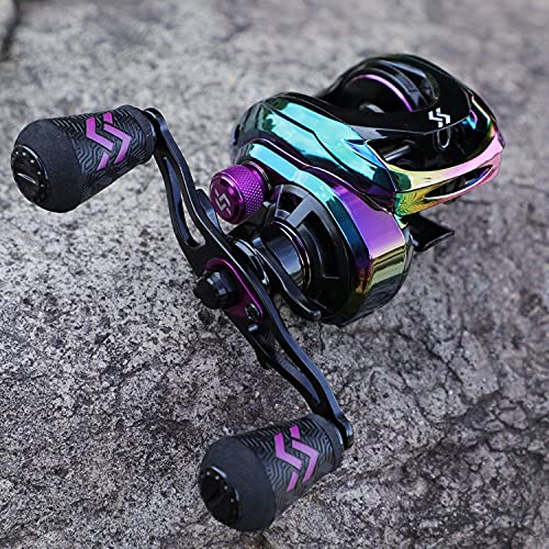 One Bass Fishing Rod and Reel Combo, Baitcasting Combo with SuperPolymer Handle-Black-1.8M -Right Handed