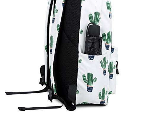 Joymoze Waterproof Cute School Backpack for Boys and Girls Lightweight Chic Prints Bookbag Cactus