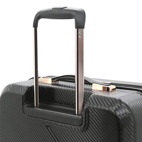kensie Women's Dawn Hardside Spinner Luggage, Black, 3-Piece Set (20/24/28)