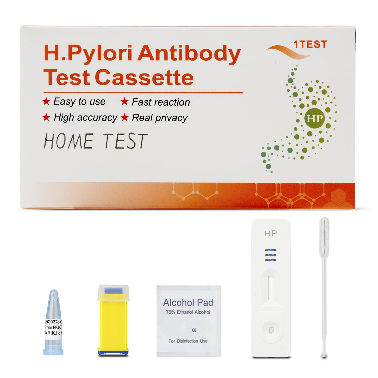 Krojpen Helicobacter Pylori Test Kits, H. Pylori,h. Pylori Stool (Antibody)10-15 Minutes of Quick Home Testing, The Result is Highly Accurate, Easy to Read and use