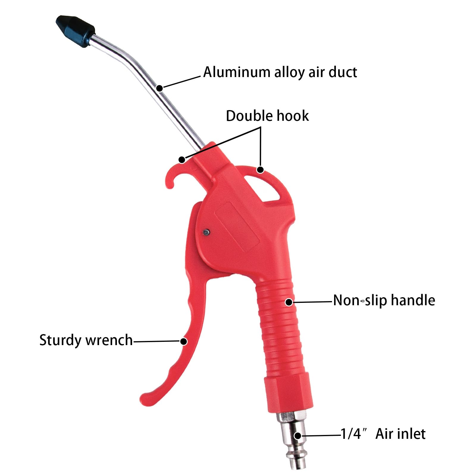 PNTGREEN Air Blow Gun, 4" Air Nozzle Blow Gun, Air Compressor Accessories and Dust Removal Cleaning Tool(1 Pack)