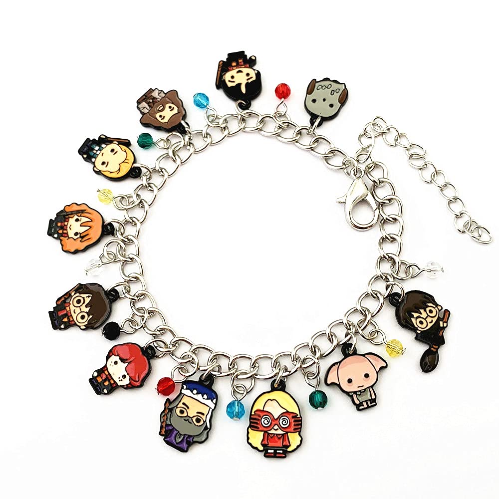 EyiryriE Wizard world Chibis Charm Bracelet Gifts for Girl Woman