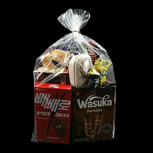 Keoferlo Flat Bottom Cellophane Bags Gusseted Cellophane Bags 12 x 16 x 3.94-inch Clear Goodie Bags with Ties Party Treat Basket Cellophane Bags for Cookie Decorate (100CT)