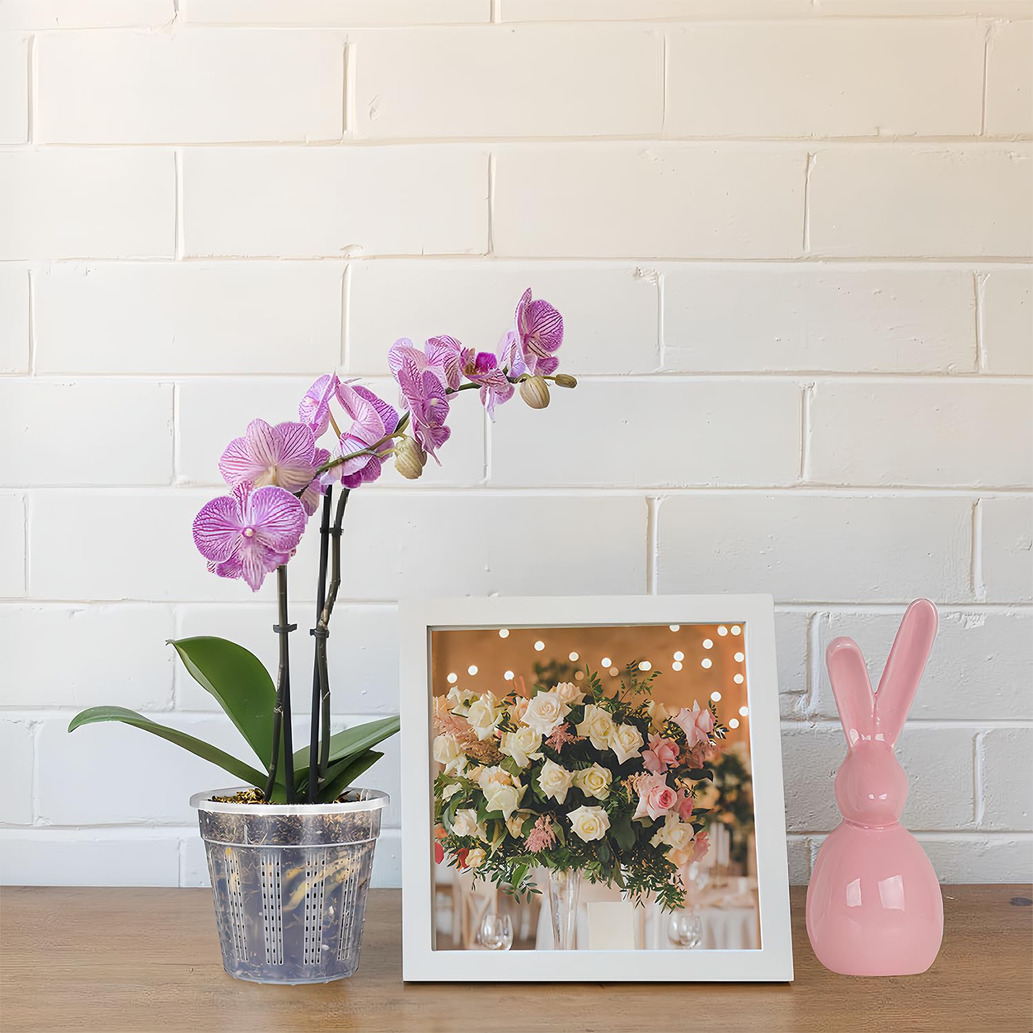 HOLANHING 8 Pack Orchid Pot, 4.5in Orchid Pots with Holes, Orchid Pots for Repotting with Clips, Clear Plastic Plant Pot for Indoor Outdoor Plants(4.5in, 8 Pack)