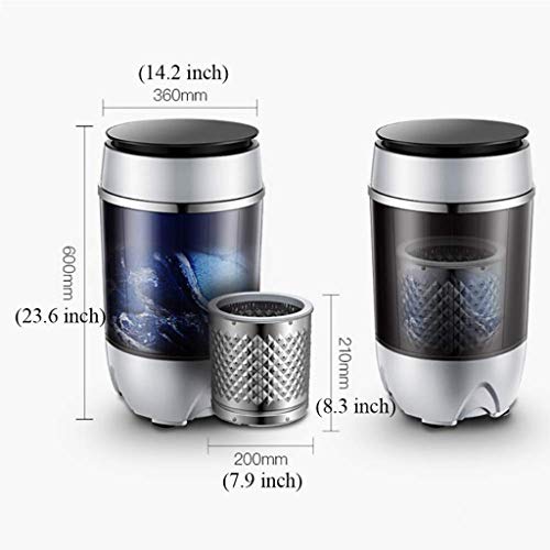 Dark Grey Washing Machine,Portable Mini Single Barrel Semi Automatic Washing Machine for,Automatic Laundry Load Capacity