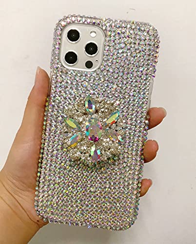 Max-ABC Compatible with Samsung Galaxy Note 10 Plus Glitter Case,3D Diamond Crystal Rhinestone Women Girls Rainbow Shiny Sparkle Bling Glitter Protective Phone Case Cover with Kickstand