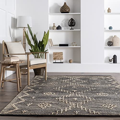 nuLOOM Julianne Handmade High-Low Jute Moroccan Area Rug, 5x8, Beige
