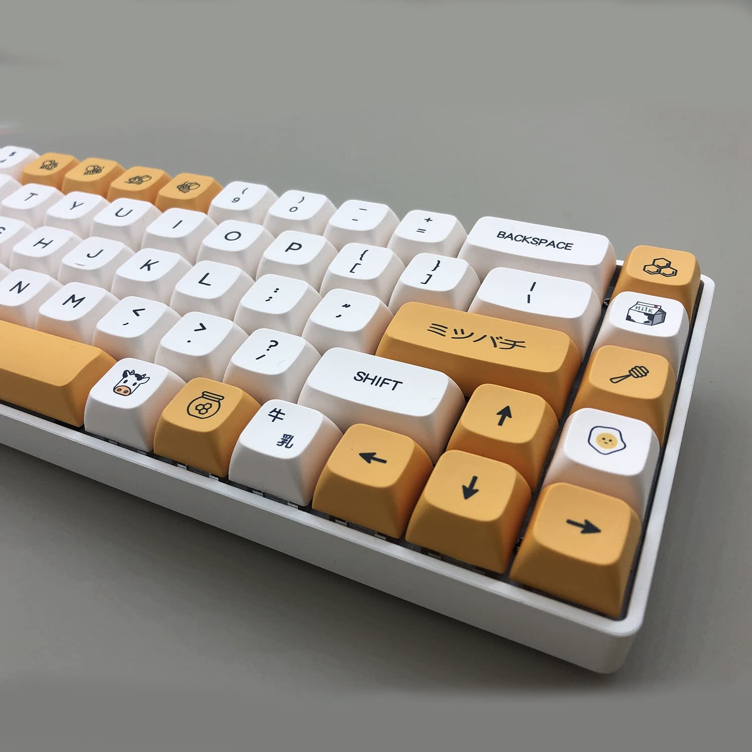 Jteyult PBT Milk Keycap XDA Highly Russian Keycap for Gaming Mechanical Keyboard for Cherry MX Switch