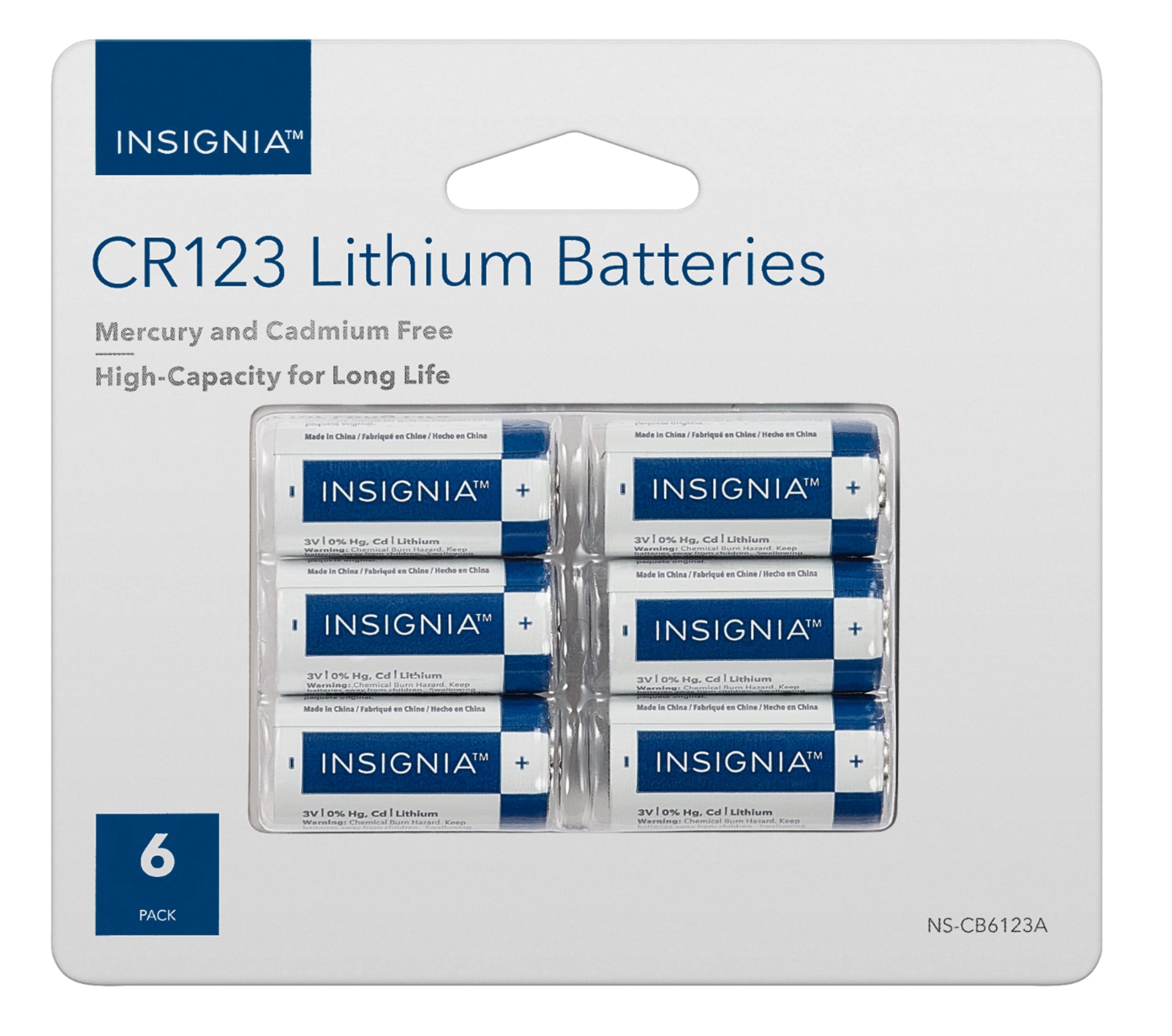 INSIGNIA™ CR123 CR123A 3V Lithium Batteries (6-Pack) NS-CB6123A