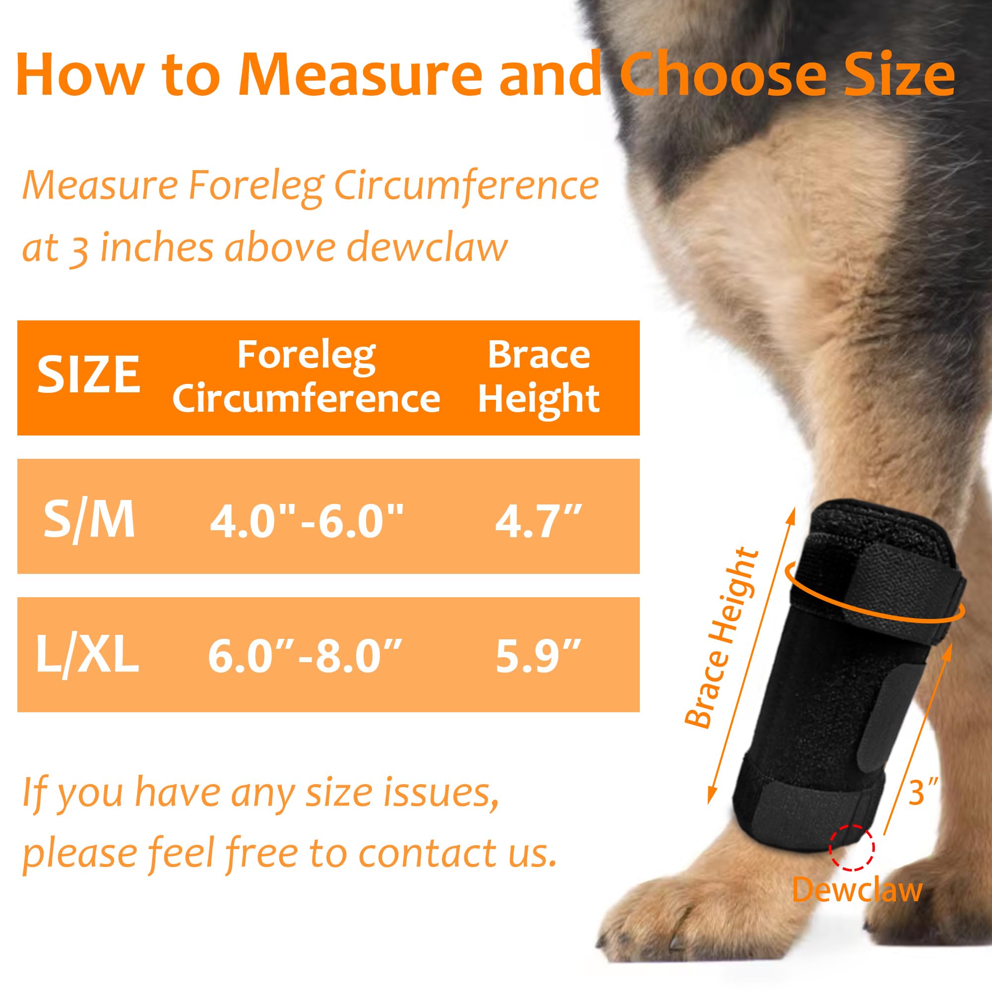 MUKVIK Dog Front Leg Brace, 1 Pair Dog Canine Front Leg Compression Brace Wrap with Metal Strips, Protects Wounds, Brace Heals, Prevents Injuries and Sprains, Helps Arthritis (S/M)