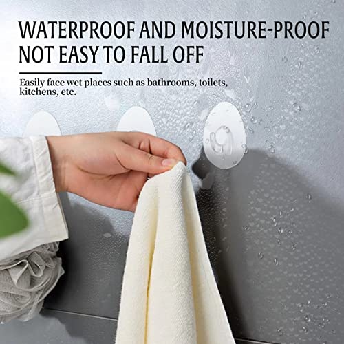 VENUSDALI Wall Hanging Hooks 12 lb (Max) Reusable Heavy Large Self-Adhesive Hook 10 Packaging, Bbathroom Waterproof Sticky Hook, Kitchen Transparent Hook Curtain Door Coat Cap for Easy Organization