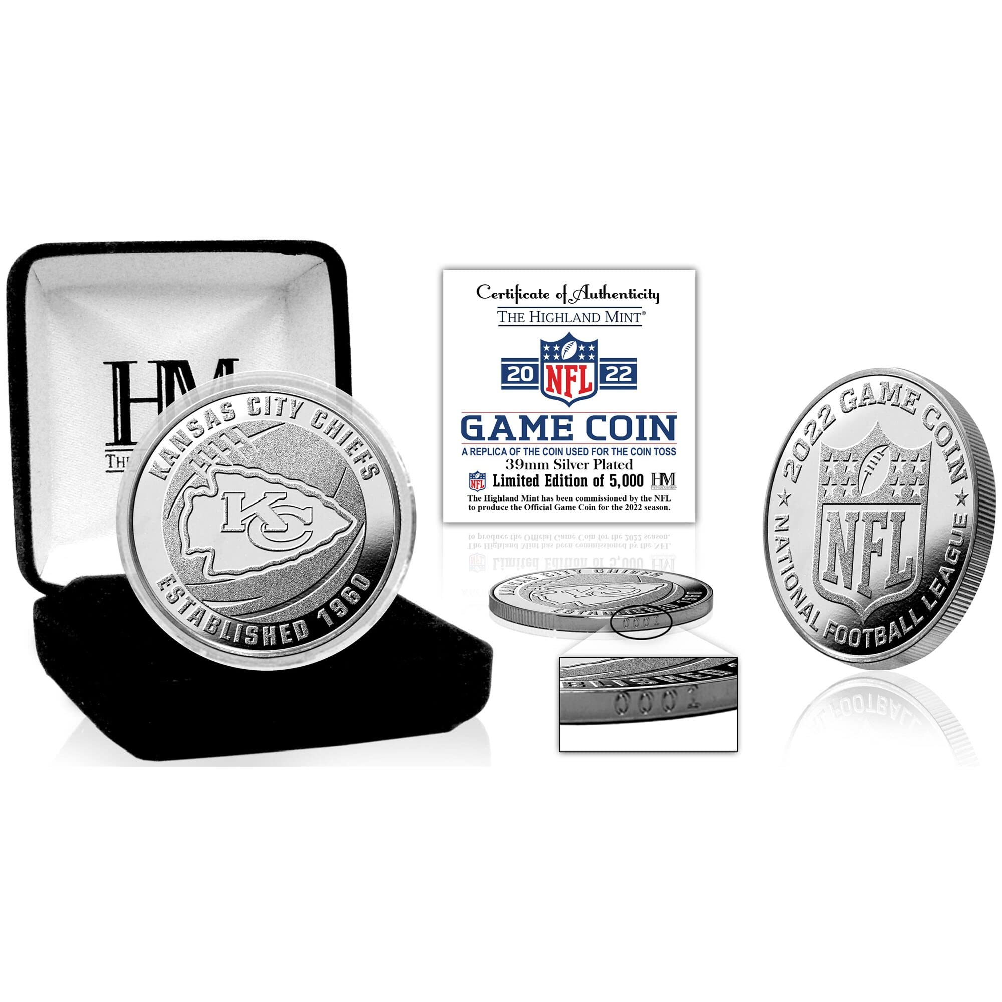 Highland Mint Kansas City Chiefs Official 2022 Silver Game Coin