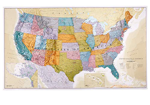 Maps International Giant Classic USA Mega-Map - Map of The United States Poster - Front Lamination - 46 x 80