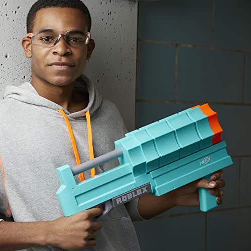 NERF Roblox Sharkbite: Web Launcher Rocker Blaster, Includes Code to Redeem Exclusive Virtual Item, 2 Rockets, Pump Action