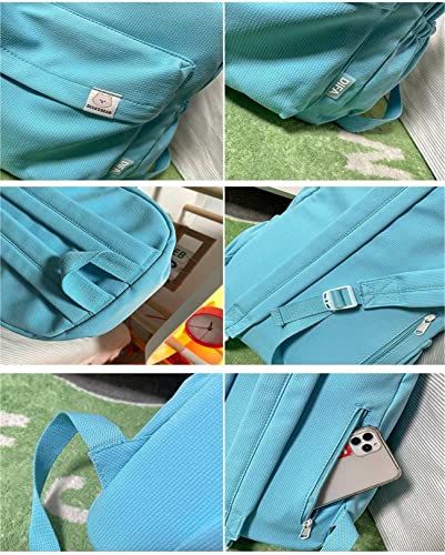 LELEBEAR Difa Backpack, Difas Bear Backpack, Kawaii Solid Color Backpack Cute Aesthetic Backpack, Large capacity Casual Rucksack (White)