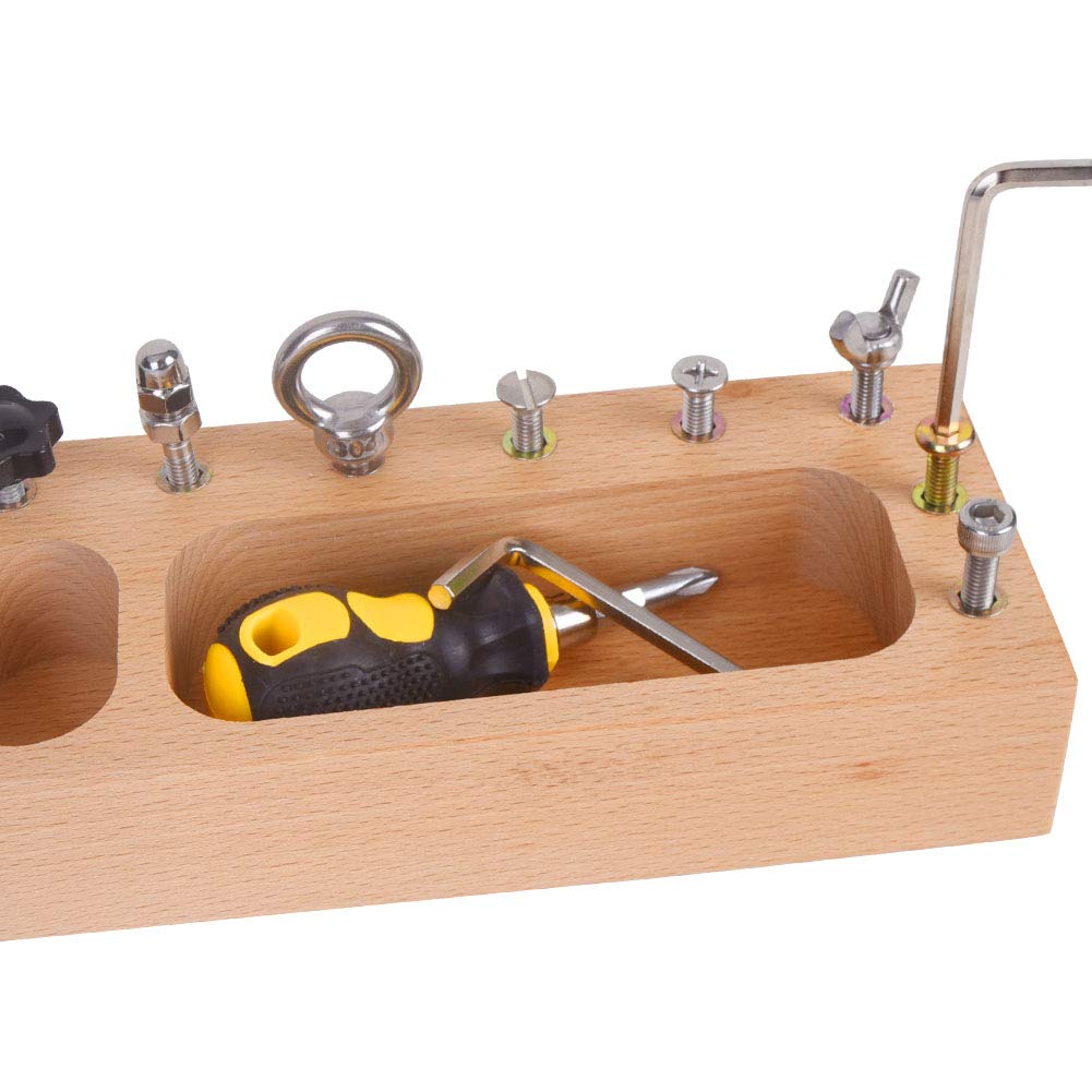 Vencer Wooden Box Screw Driver Board for Kids,Screw Sorter Game Basic Skills Educational Learning Toys,Toys for Children Over 3 Years Old Kids,Preschool Classroom Education Toy