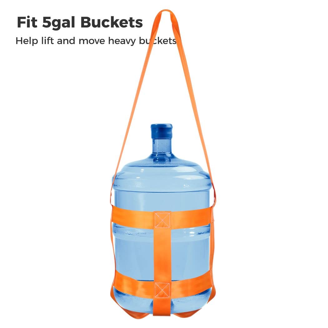 Homaisson Bucket Sling, Heavy Duty Polyester Bucket Strap for 5-Gal Buckets, Carry 200lbs Loads, High Strength Bucket Sling for Carrying Heavy Buckets, Big Bottles, Paint Cans