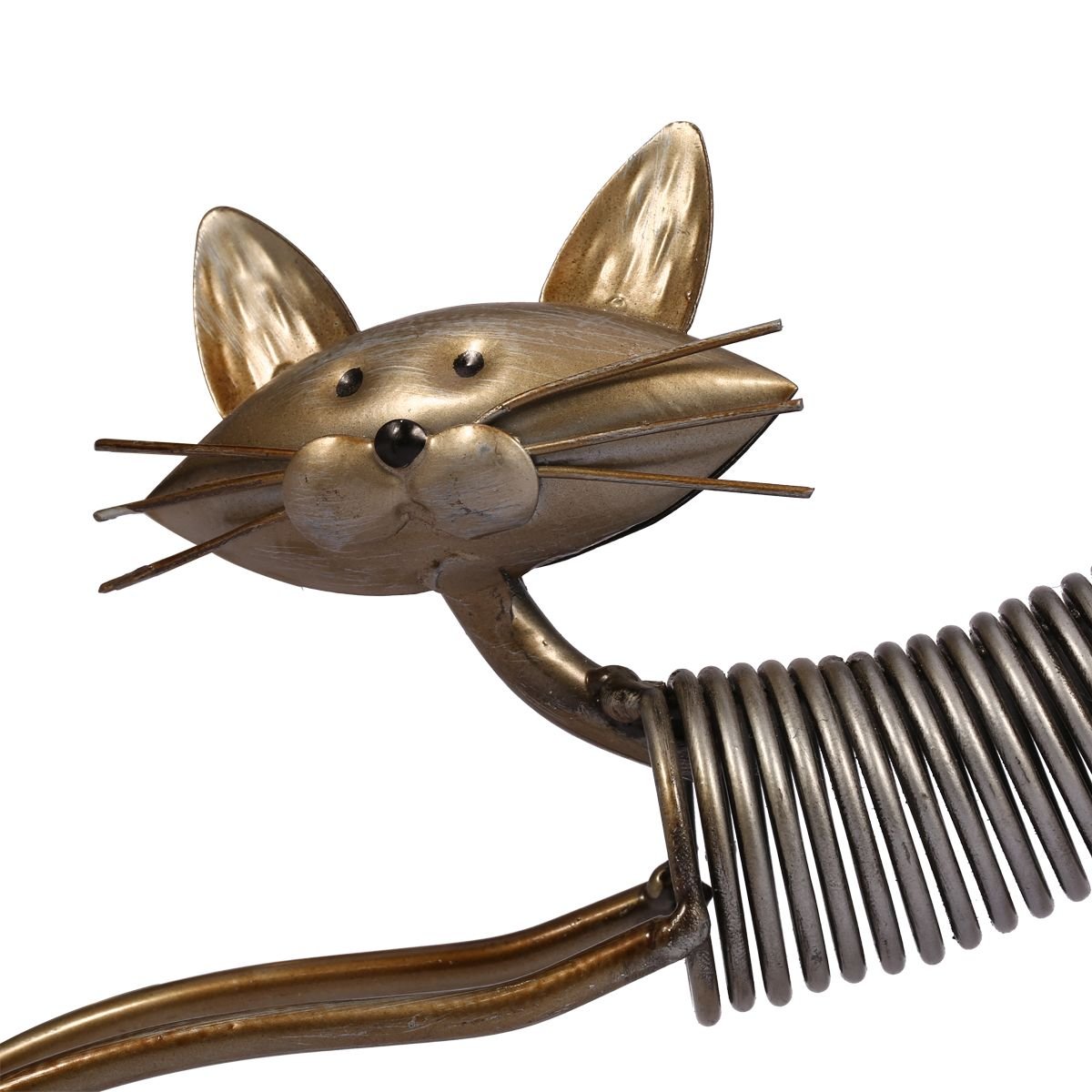Too-arts Metal Sculpture Iron Art Cat Spring Handicraft Crafting Home Decoration Furnishing Craft