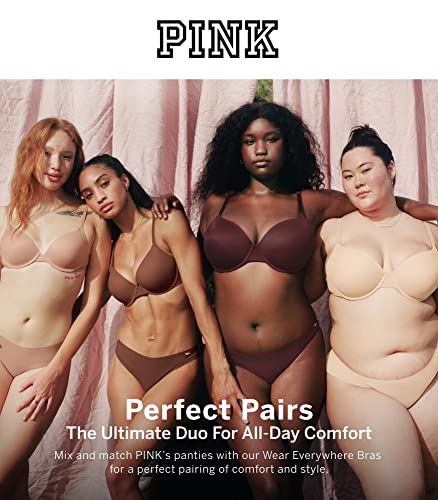 Victoria's Secret PINK No Show Thong, 5 Pack Panties for Women (M)