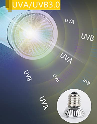 XJhoma Reptiles Habitat Sun Heat Lamp Bulb UVA/UVB Used on E27 Lamp Light Base(Not Included) [Power:50W, Voltage:220V, 4PCS]