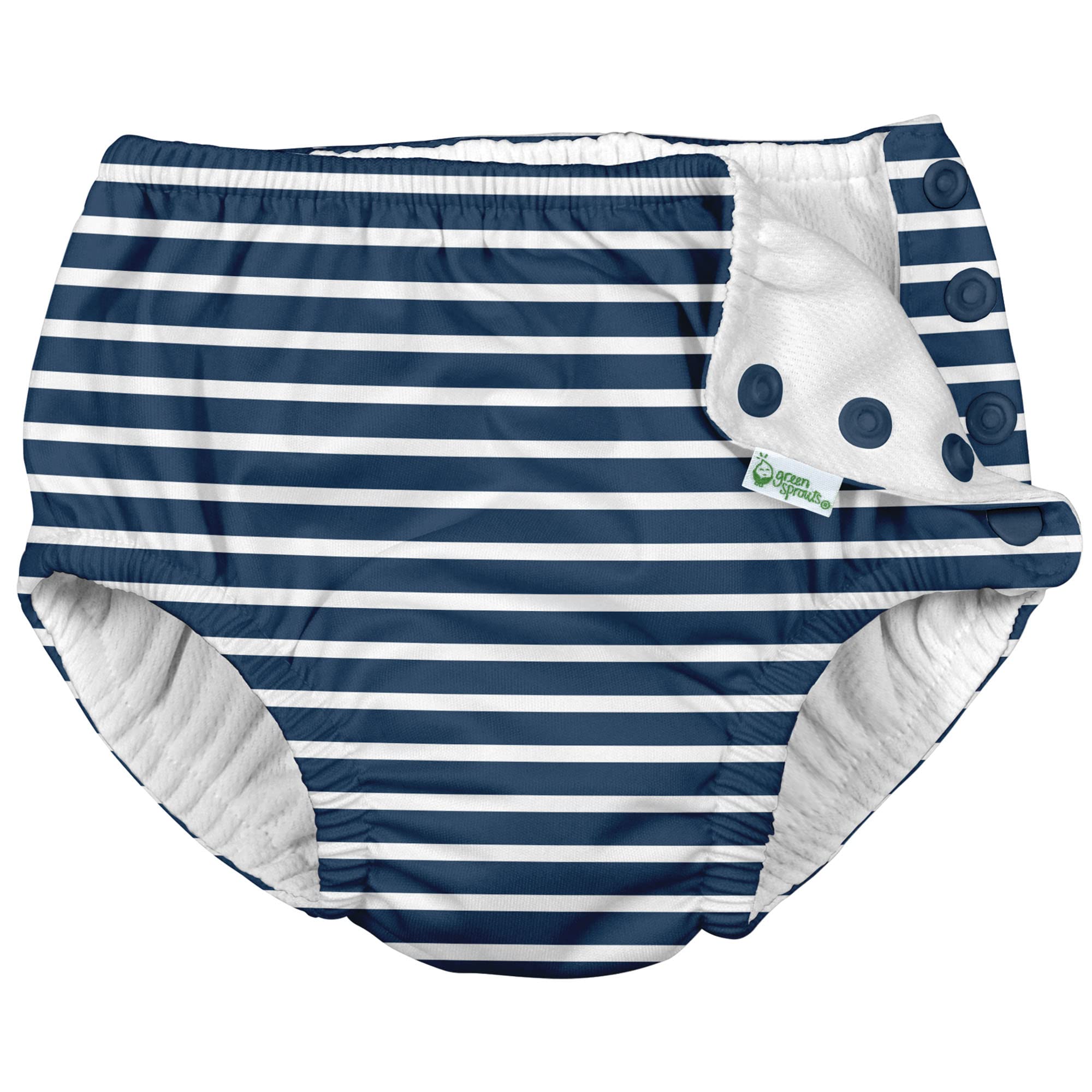 i Play 2 Pack Boys Reusable Baby Swim Diapers Navy Stripe and Tortoise 12 Months, (IPA03612-08)