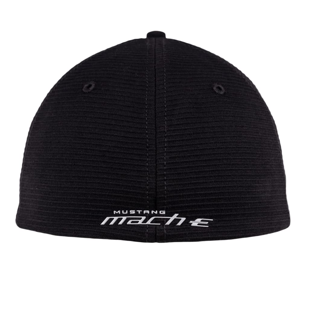Ford Mustang Mach-E Silicone Patch Logo Stretch Fit Hat, One Size Fits Most Black