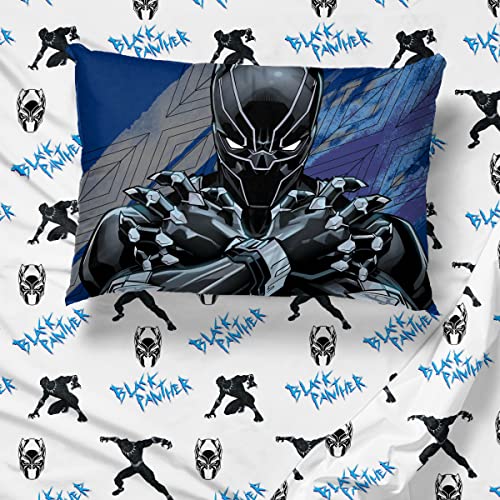 Marvel Black Panther Legend 5 Piece Twin Size Bed Set - Includes Comforter & Sheet Set - Super Soft Kids Bedding Fade Resistant Microfiber (Official Product)
