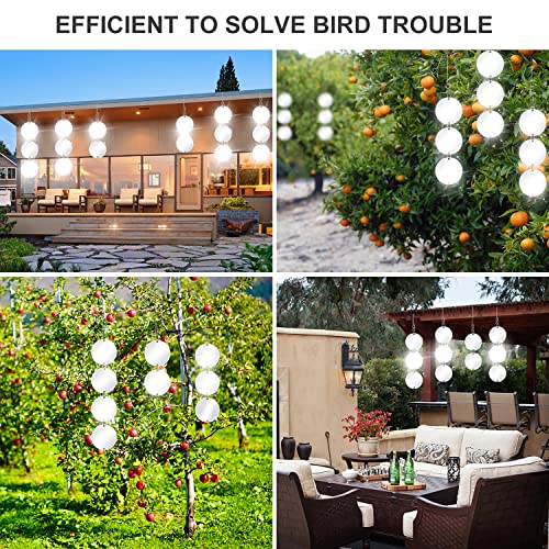XPCARE 30 Pcs Bird Scare Discs -Highly Reflective Double-Sided Bird Reflectors, Upgraded Discs Set Reflective to Keep All Birds Away Like Woodpeckers, Pigeons, Ducks