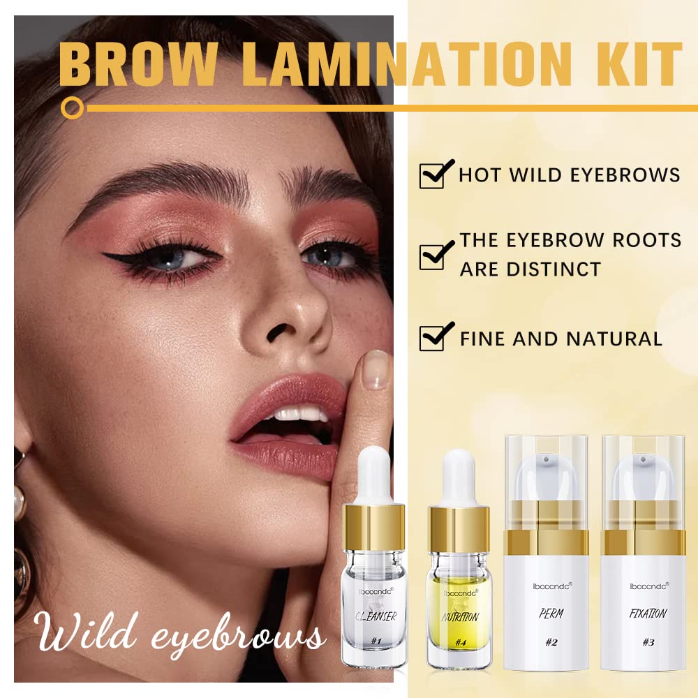 Ibcccndc Eye Brow Lamination Kit Instant Brow Lift Perm Kit for Fuller, Eyebrow Lamination Kit At Home DIY Perm For Your Brows, Thicker Brows Lasts For 6 Weeks (eyebrow lamination kit)