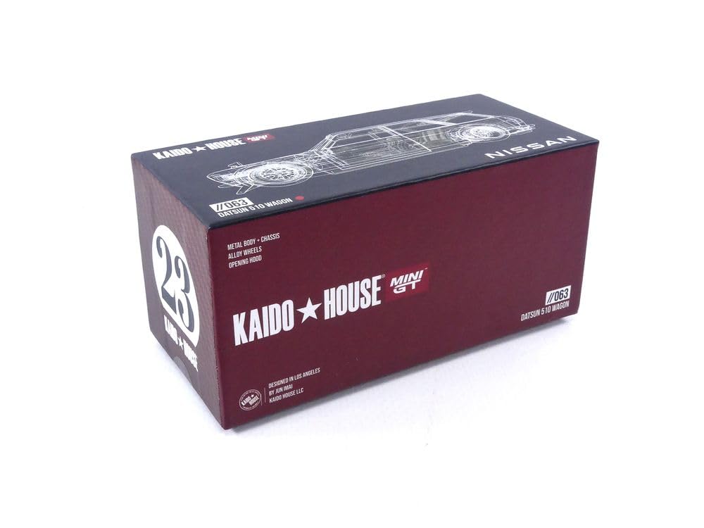 Datsun KAIDO 510 Wagon Carbon Fiber V2 Red Kaido House 1/64 Diecast Model Car True Scale Miniatures KHMG063