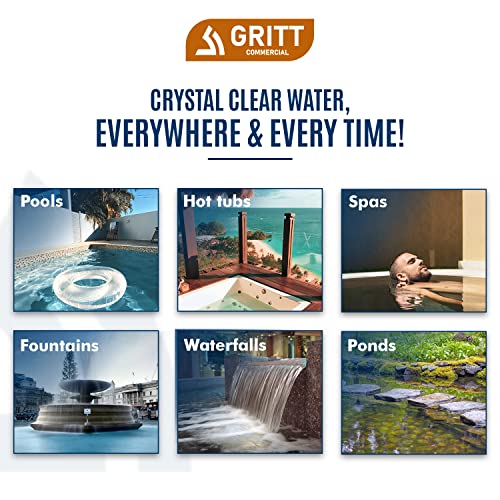 Gritt Commercial Pool Spa, Pond and Hot Tub Defoamer | Odorless and Non-Toxic Pool Cleaner | Anti Foam for Hot Tub | Safe with Silicone Emulsion Formula (32oz/Bottles)