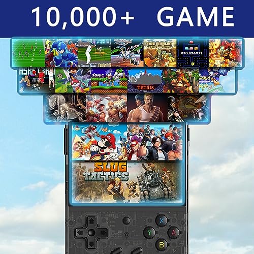 RG353V Emulator Handheld Game Console 10000+ Classic Games 64G Card, 3.5-Inches Display Dual OS Android 11, Linux System Support 5G WiFi 4.2 Bluetooth, RK3566 Chip(RG353V- Dual OS - Black)