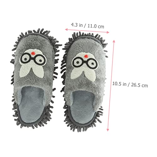 VILLCASE 1 Pair Mop Slippers Cute Slippers Microfiber Mops Cleaning Mops Floor Cleaner Microfiber Shoes Cover Cleaning Slipper Cartoon Mopping Slipper Cartoon Mop Slippers Winter Slipper