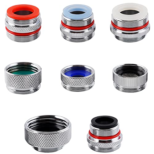 iFealClear 8 PCS Faucet Adapter Kit, Brass Sink Aerator Adapters, Male Female Kitchen Sink Faucet Adapters Connect to Water Filter, Garden Hose, G1/2 Shower Hose For Bathroom, Kitchen