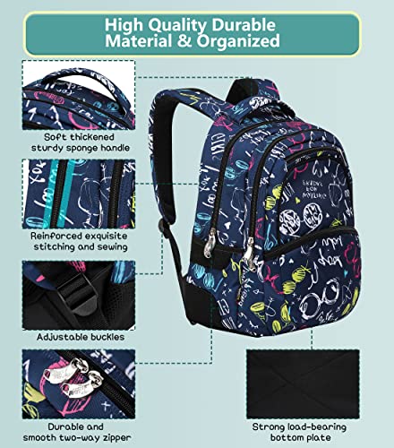 NEW TILAMI 16 inch Kids School Travel Backpack for Boys Elementary School Bags for Primary Middle Waterproof Laptop Backpacks for Kids School Bags Oxford Graffiti