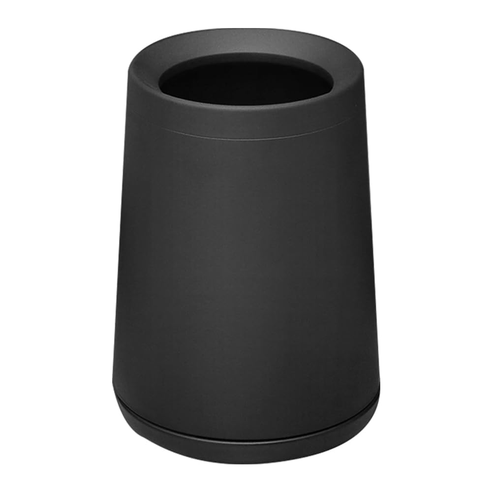 LEASYLIFE 8L/2.1GAL Stainless Steel Trash Can,Small Bathroom Garbage Can,Open Top Trash Can,Black Trash Can for Bathroom,Bedroom,Living Room,Powder Room,Office (black-132-8l)