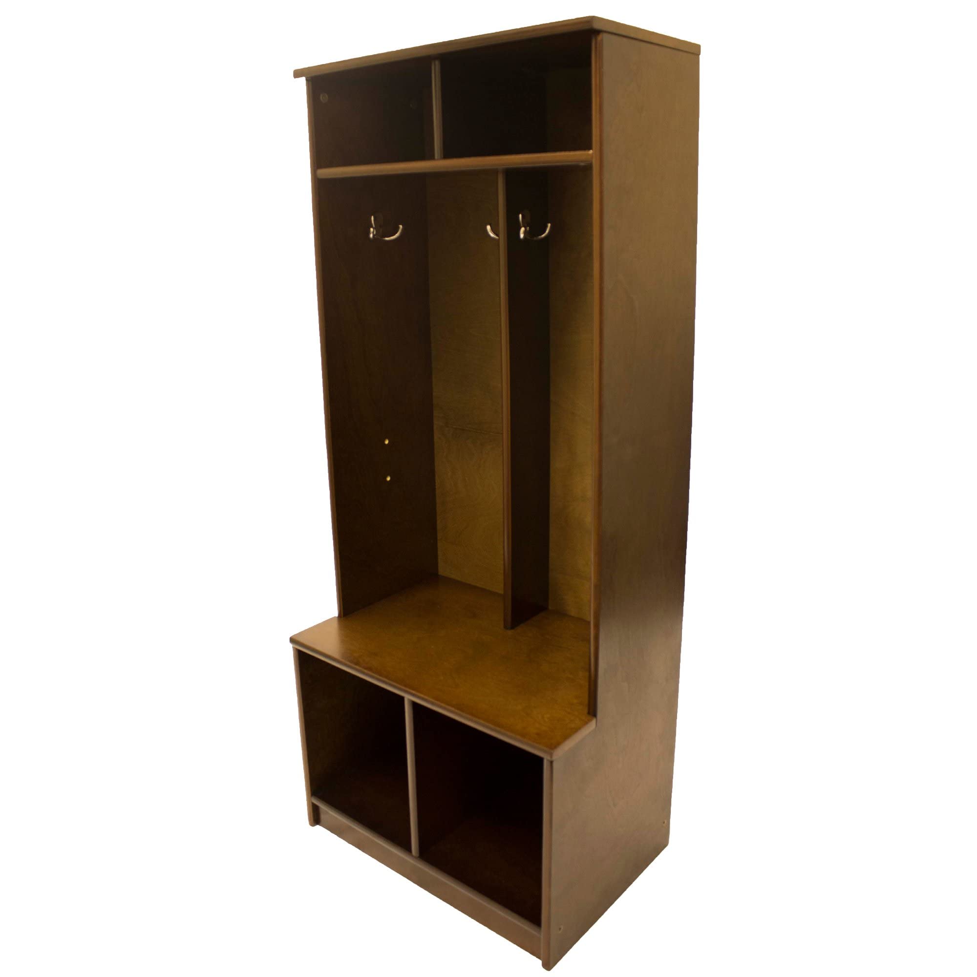 Little Partners Locker Cabinet Cubby Organizer, Learn 'N Store Wooden Classroom Cubbies Compartment Lockers for Storage of Toddlers and Kids Coats, Equipment, Backpacks (Espresso)