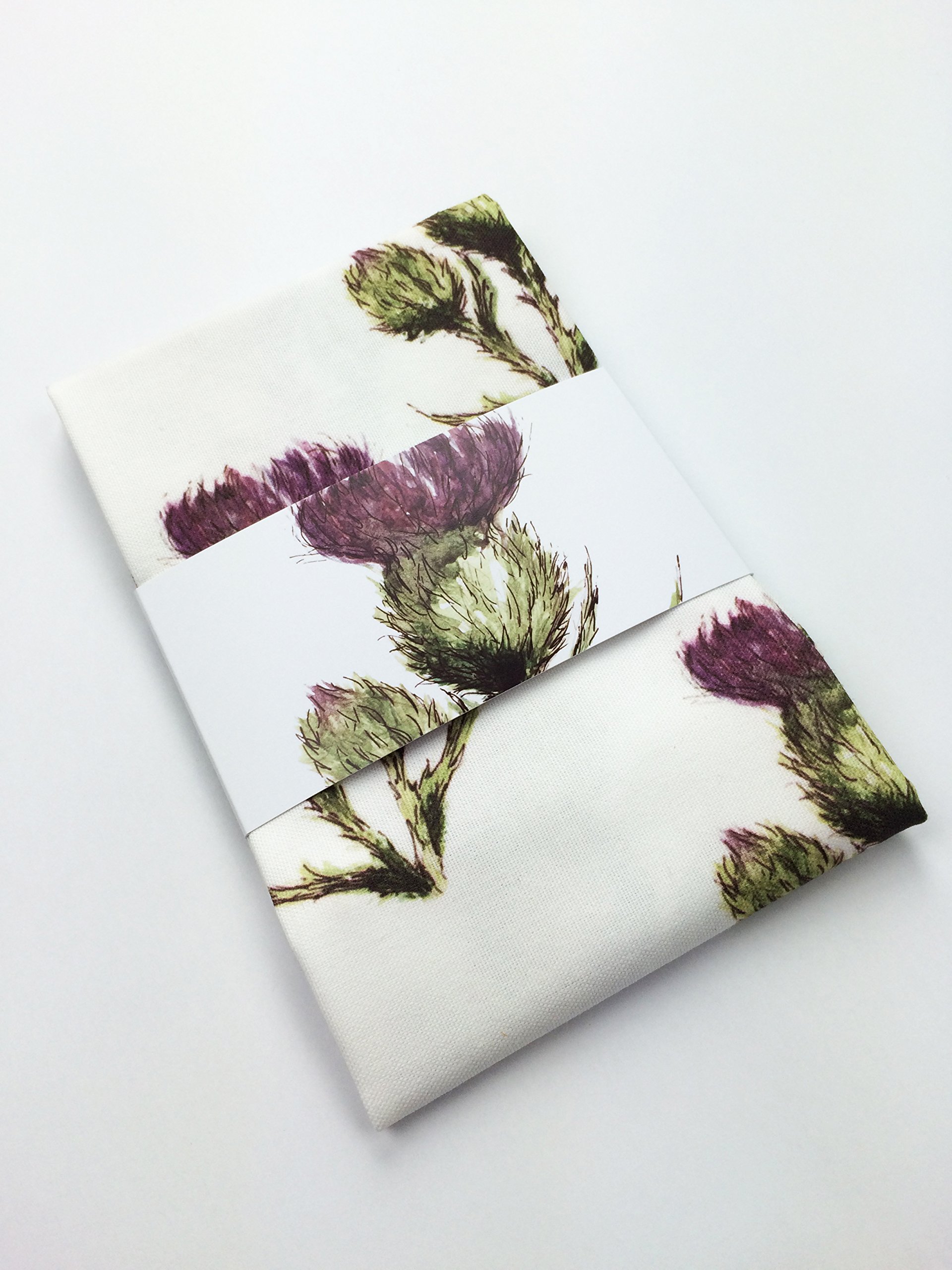 Flower of Scotland Pattern Tea Towel in a Scottish Thistle Design