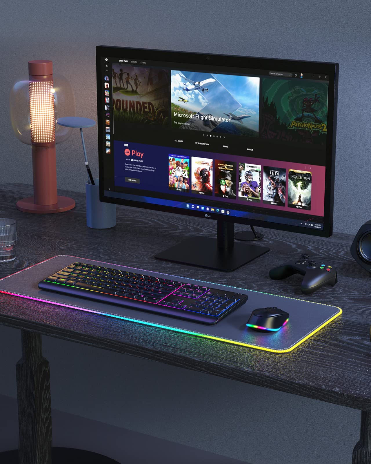 Wireless Keyboard and Mouse Combo Backlit,SURPAO Illuminated Full-Size Wireless Keyboard and Mouse Set, 2.4Ghz Silent Keyboard and Mouse for Computer, Laptops, Windows, Gaming,Black