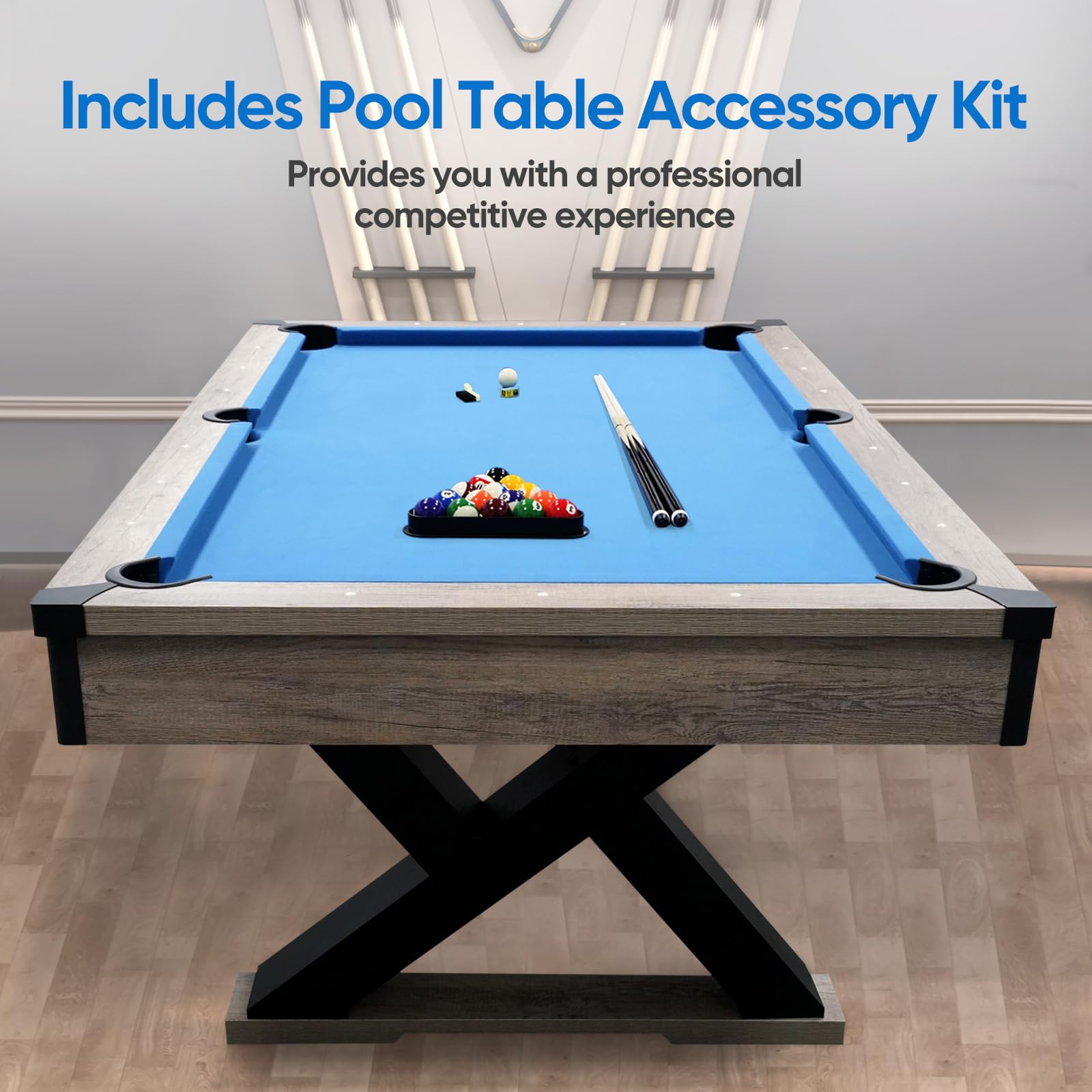 Foosball Table Soccer Arcade Games: Foosball Tables Adult Size for Home, Game Room, Bar - Competition Sized Football Table w/ 2 Balls, 2 Drink Holders