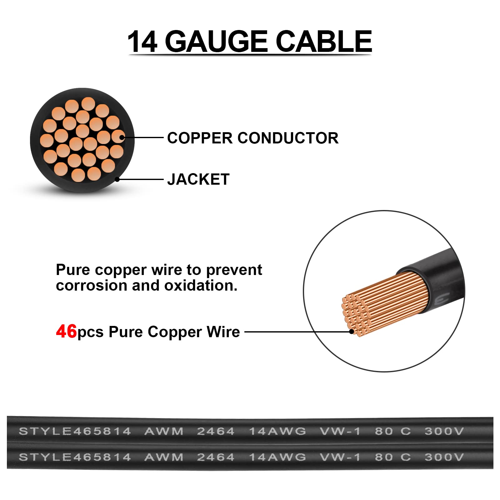 iGreely 8mm Extension Cable DC 8020 Cord Compatible with Jackery 1500 2000 for Solar Generator Portable Power Station and Solar Panel 14AWG (15Ft)