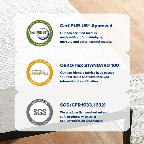 Olee Sleep 9 Inch I-Gel Multi Layered Memory Foam Matress Mattress, King, White