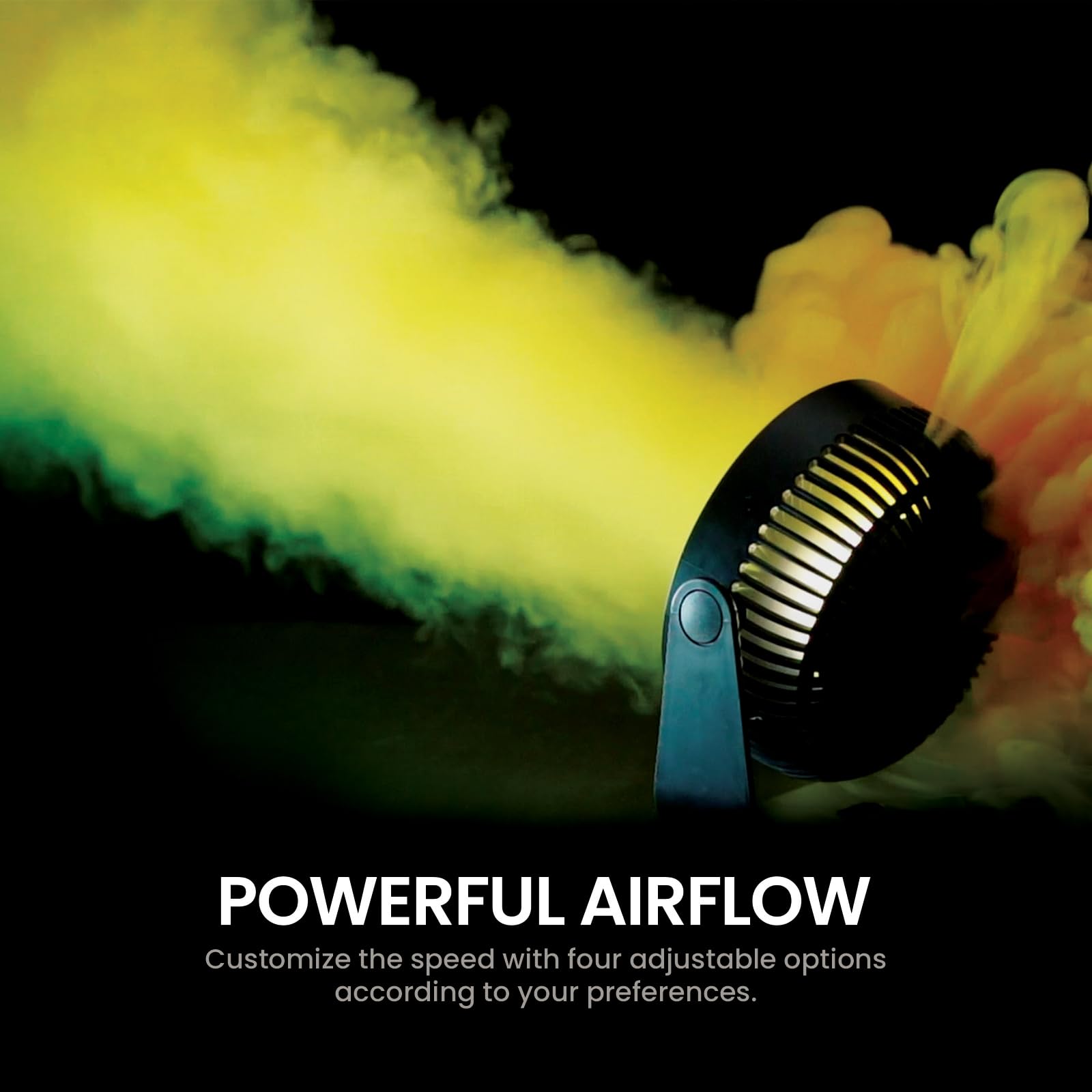homebine Desk Fan 2000 mAh Battery Fan Rechargeable Mini Fan 4 Adjustable Speed Wireless Fan USB with Strong Airflow Table Fan 360° Rotatable Head Personal Fan for Home and Office
