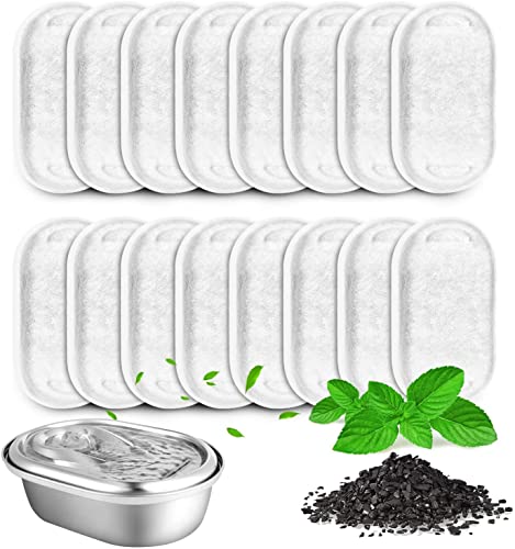 VinDox 16 Pack Replacement Filters for Cat Water Fountain Stainless Steel, 67oz/2L Adjustable Water Flow Pet Water Fountain, Super Quiet Dog Water Dispenser