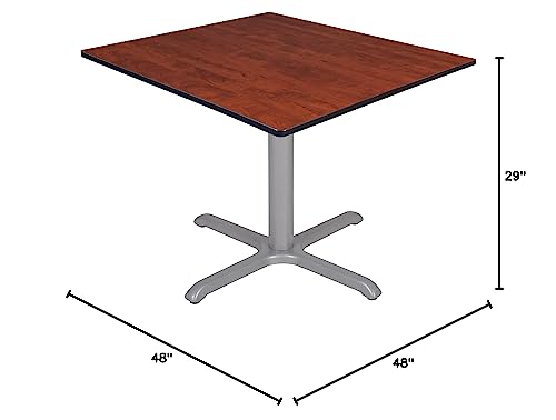 Regency Via Square X-Base Table, 48", Cherry/Grey