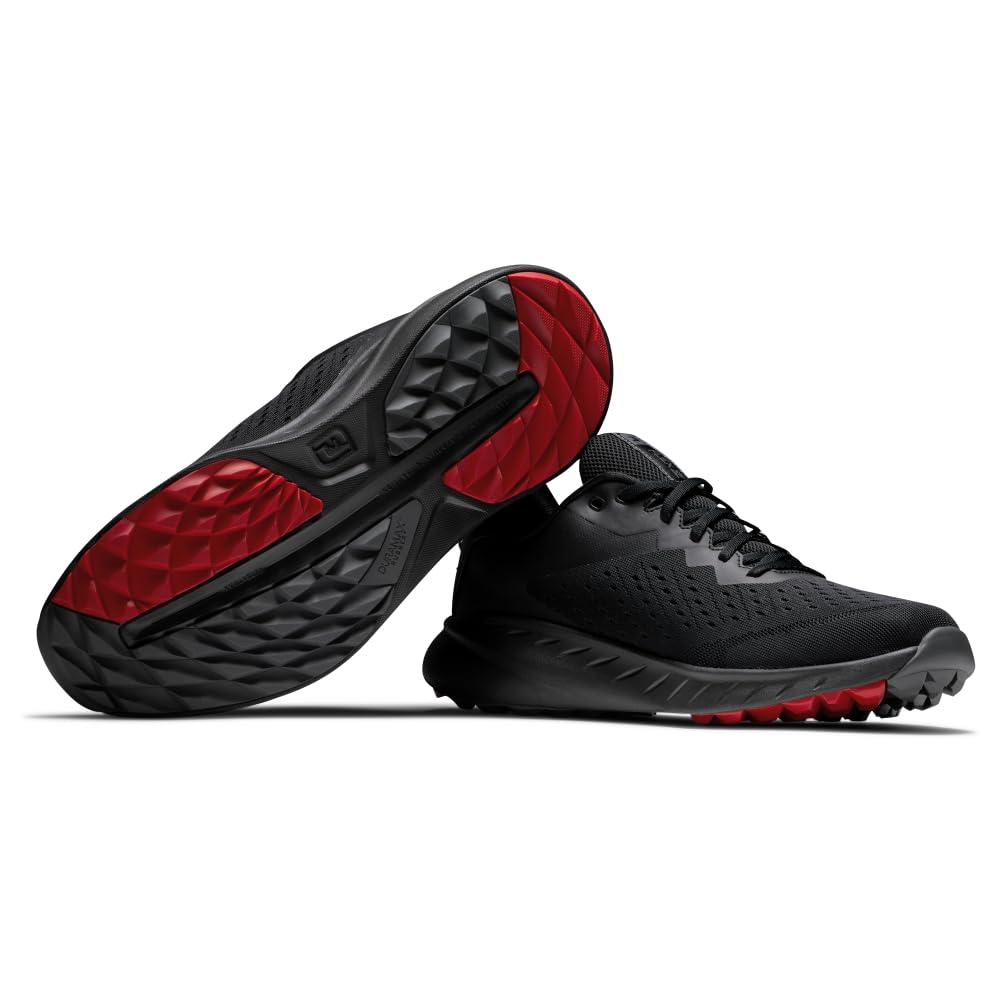 FootJoy Men's Fj Flex Xp Golf Shoe, Black/Black, 14