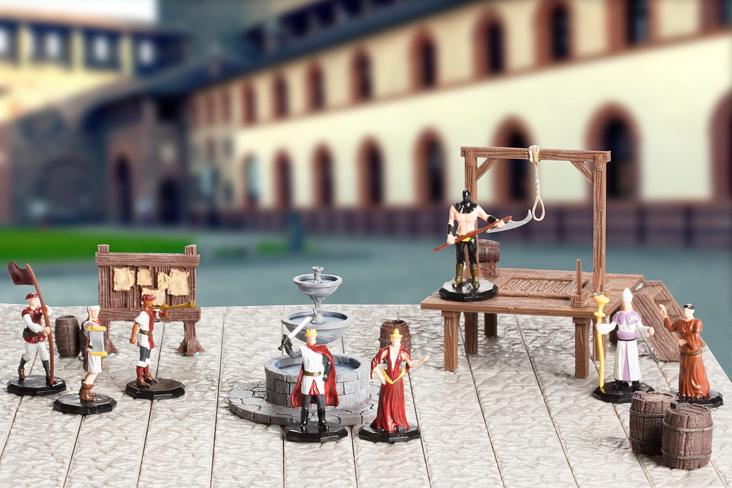 Townsfolk Mini Fantasy Figures - Nobility Class - 8pc Hand-Painted Non Player Character NPC Miniatures - 1" Hex-Sized Compatible w DND Dungeons Dragons, Pathfinder RPG Tabletop Games