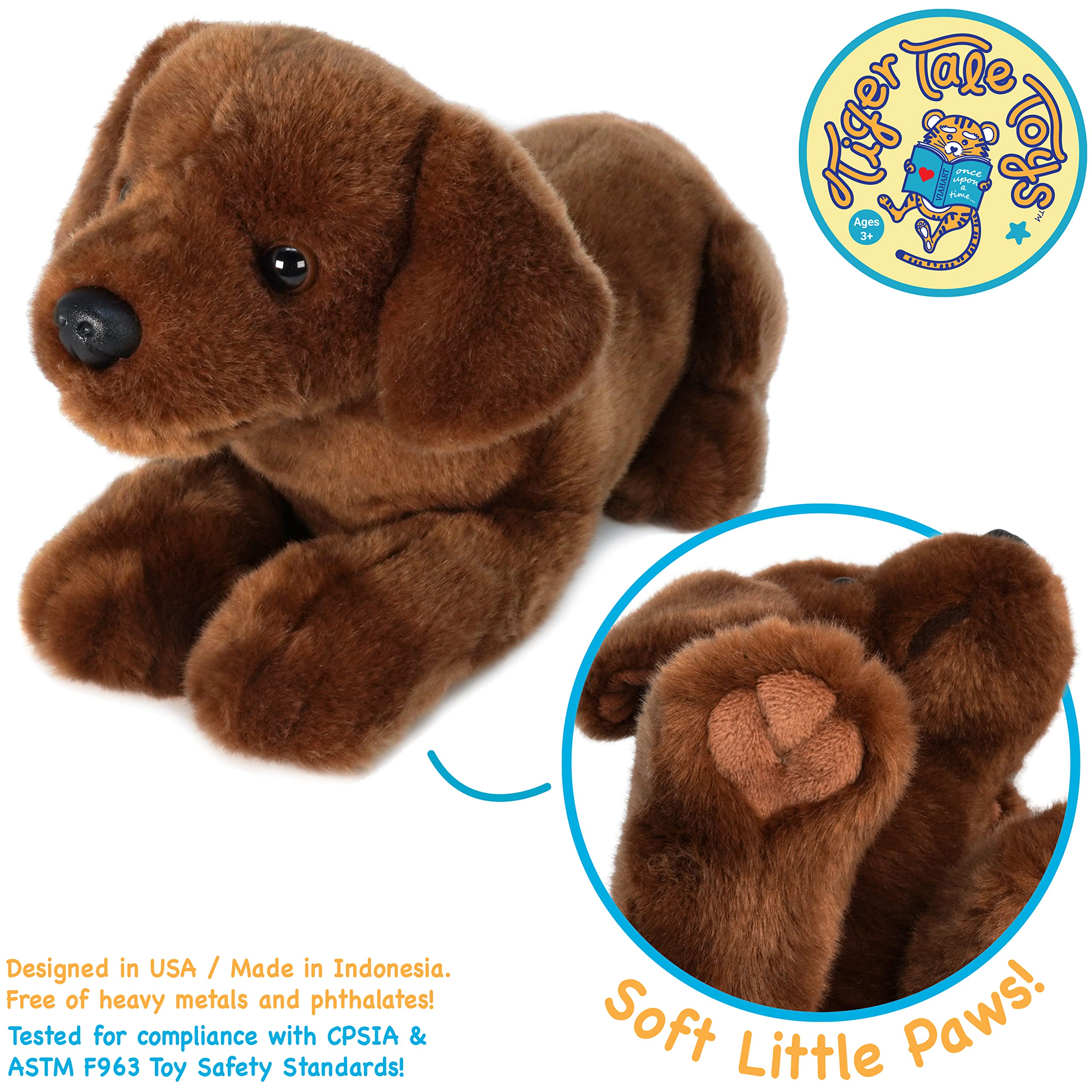 VIAHART TigerHart Cassie The Chocolate Lab - 12 Inch Stuffed Animal Plush Labrador Dog